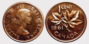 1 cent 1961 Elizabeth II Copper Price - Canada Copper Coin Value ...